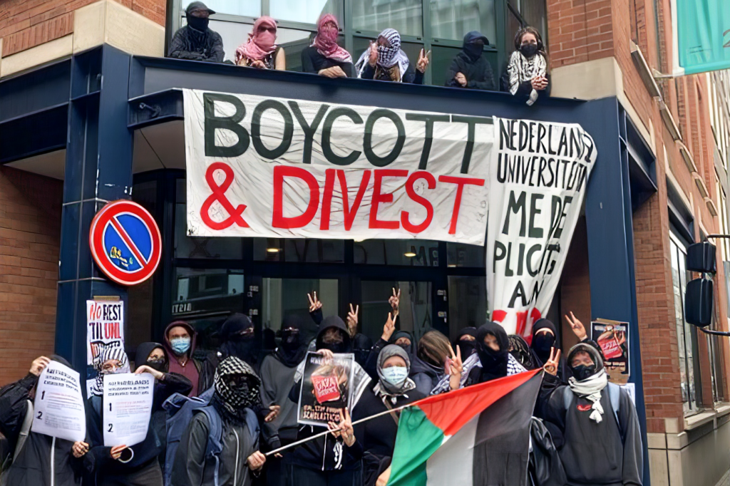 Actievoerders bezetten hal van universiteitenvereniging UNL - Vox magazine